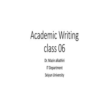 Academic Writing (Writing an abstract) class 06 | PPT