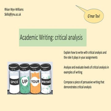 Academic writing critical analysis l7 | PPTX