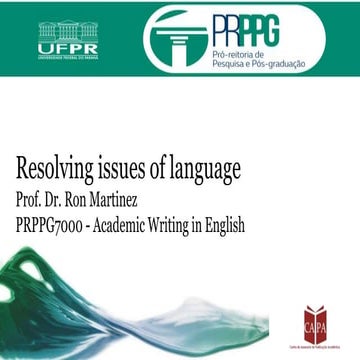 Academic Writing: Issues of language 2019 (week 2) | PPTX