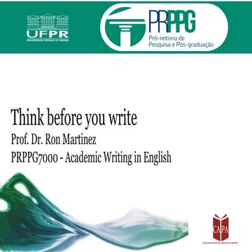 Academic Writing: Think before you write - Week 3 2019 | PDF