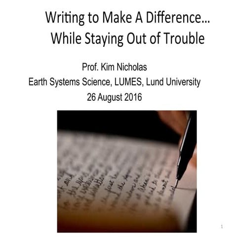 Writing to make a difference- while staying out of trouble | PDF