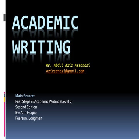 Academic writing chap1.1 | PPT