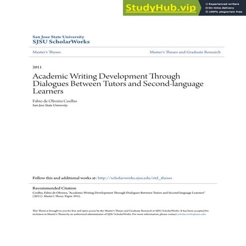 Academic Writing Development Through Dialogues Between Tutors And ...