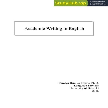Academic Writing In English | PDF