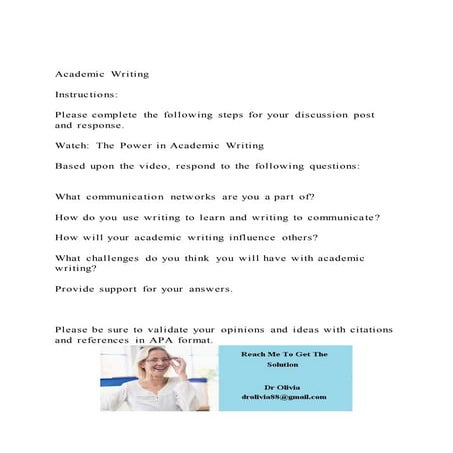 Academic WritingInstructionsPlease complete the followi | DOCX