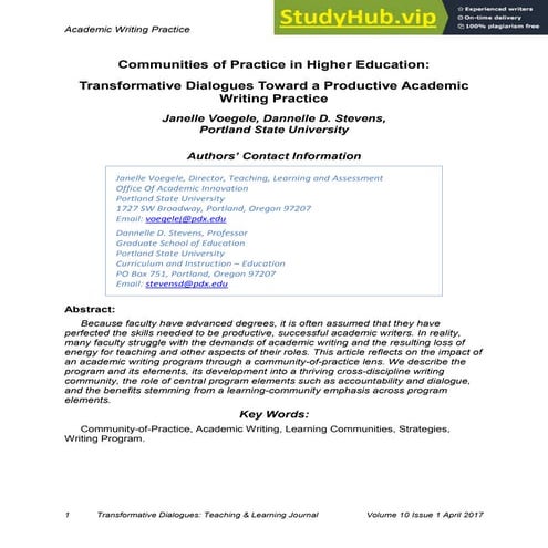 Academic Writing Practice.pdf | Undergraduate Education | College Education