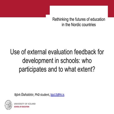 how schools use external evaluations | PPT