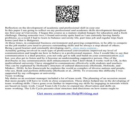 Academic Writing Sample Essay