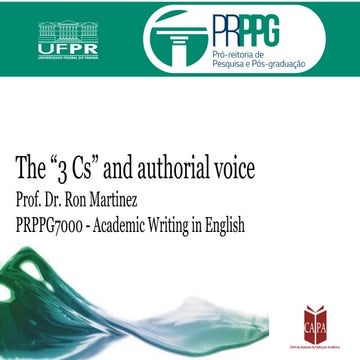 Academic writing: The 3 Cs and Authorial Voice | PDF