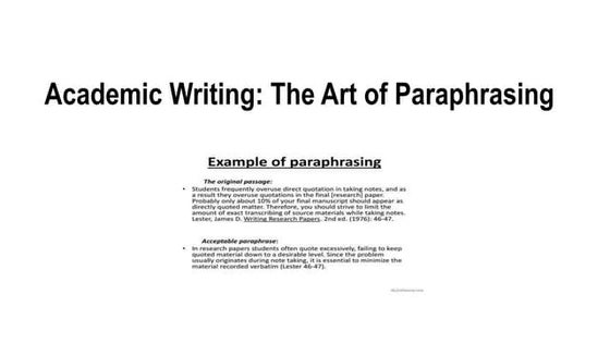 Paraphrasing - EAPP | POTX