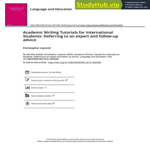 Academic Writing Tutorials For International Students Deferring To An ...