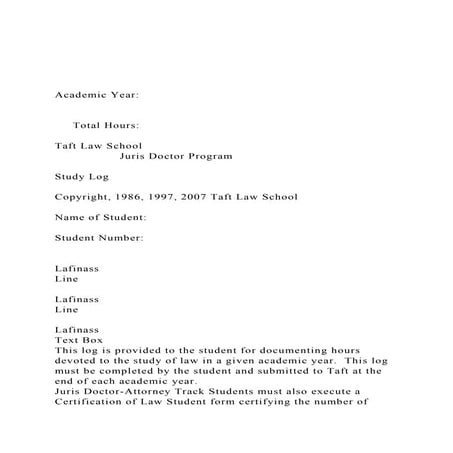 Academic Year Total HoursTaft Law School.docx