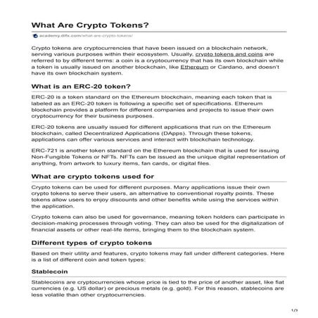 Nikit Shingari | The Different Types of Cryptocurrency | PDF