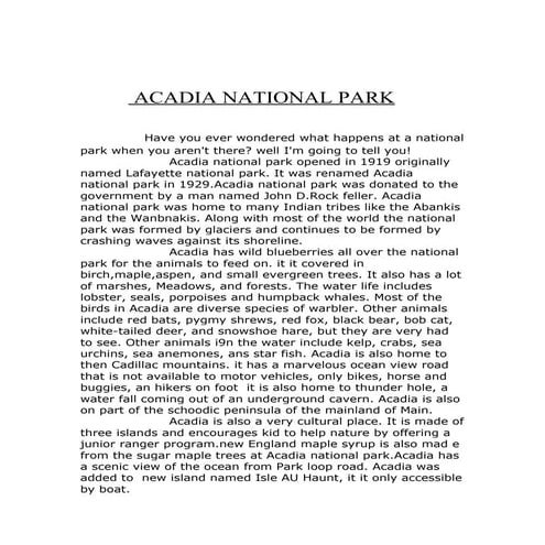 Acadia national park | DOC