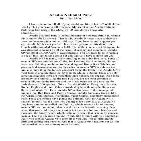 Acadia national park | DOC