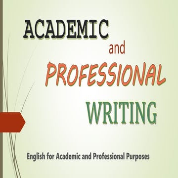EAPP academic versus professional writing | PPTX