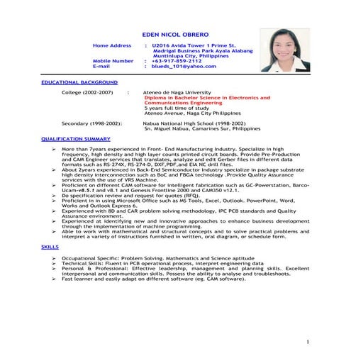 edenobrero(resume) | PDF