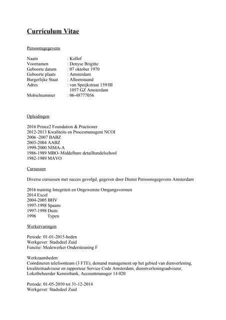 Curriculum vitae Henk van den Bosch | PDF