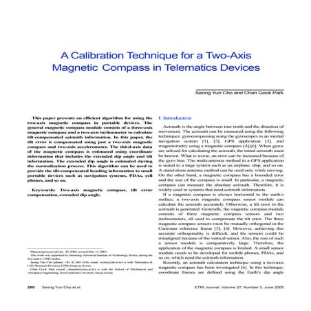 A calibration technique for a two axis magnetic compass in telematics ...
