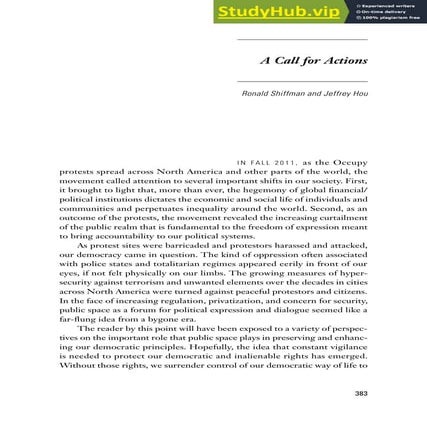 A Call For Actions | PDF