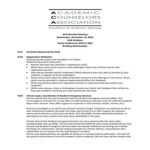 Aca meeting minutes 11 10 10 | DOCX