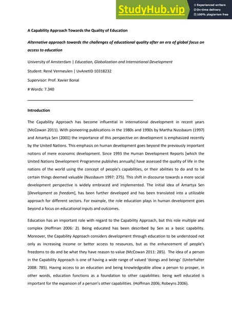 Capability approach Theory Amartya Sen | PPTX