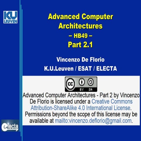 Advanced Computer Architectures – Part 2.1 | PPT