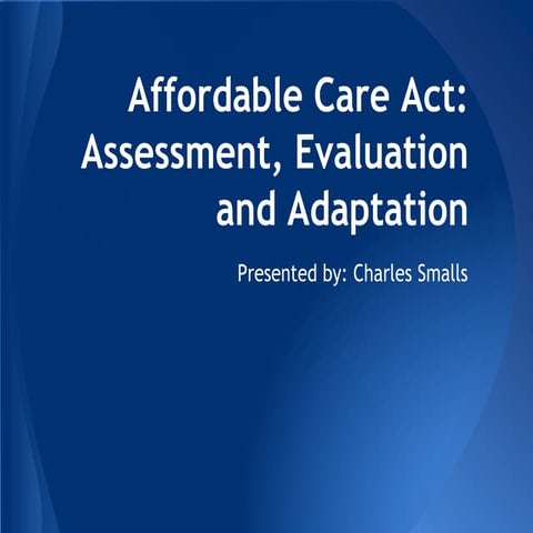 Affordable Care Act | PPSX | Health Insurance | Insurance