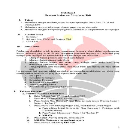 Modul Import Titik AutoCAD Land Desktop 2009 | PDF