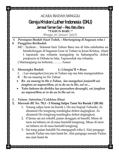 Tata Tertib Acara Perayaan Natal Docx