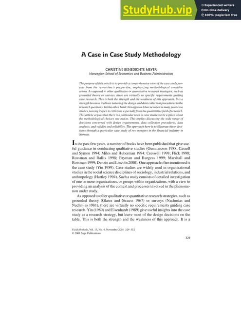 An Examination Of Case Studies In Management Research A Paradigmatic ...