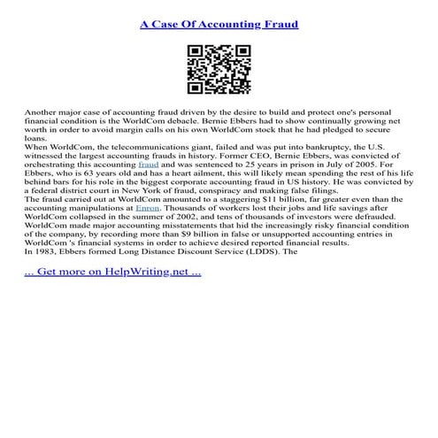 A Case Of Accounting Fraud | PDF