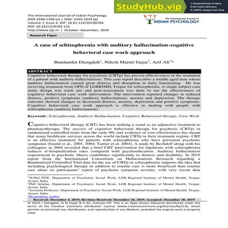 A Case Of Schizophrenia With Auditory Hallucination-Cognitive ...