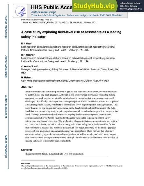 Risk Assessment | PDF