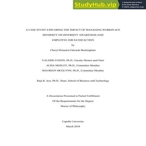 A CASE STUDY EXPLORING THE IMPACT OF MANAGING WORKPLACE DIVERSITY ON ...