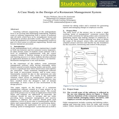A Case Study in the Design of a Restaurant Management System.pdf