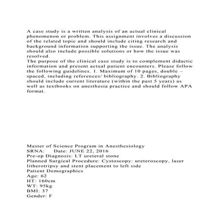 A case study is a written analysis of an actual clinical phenomeno.docx