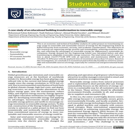 A Case Study Of An Educational Building Transformation To Renewable Energy | PDF | Gas and ...