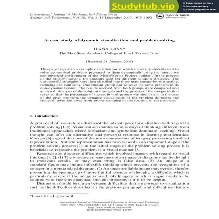 A Case Study Of Dynamic Visualization And Problem Solving | PDF | Games and Puzzles | Hobbies ...