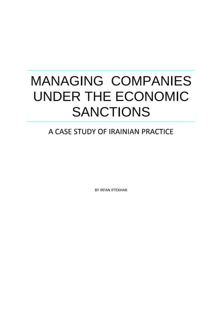 Economic Sanctions Explained | PPTX | Business Banking & Finance | Business