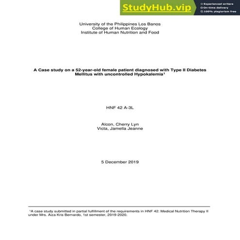 A Case Study On A 52-Year-Old Female Patient Diagnosed With Type II ...
