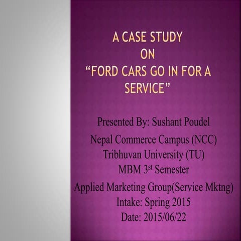 A case study on ford | PPTX