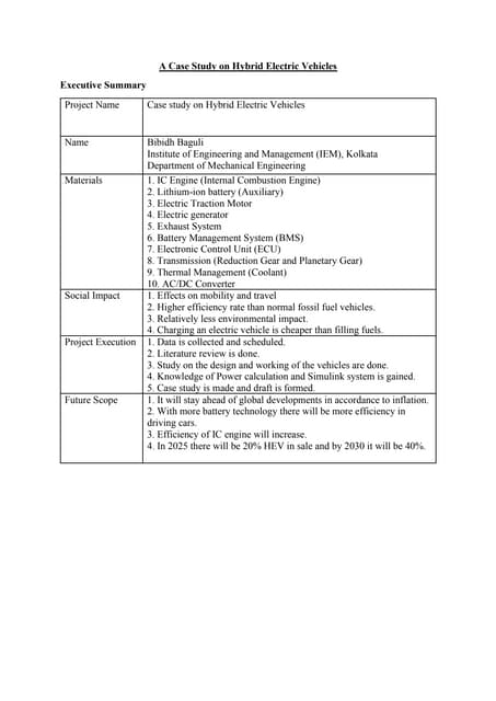 Hybrid Electric Vehicles Overview Ppt