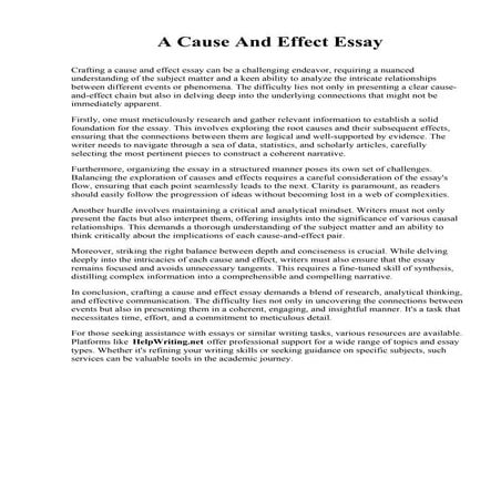 Cause And Effect Essay Example College.pdf