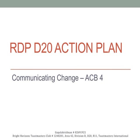 RDP D20 Action Plan | PPT