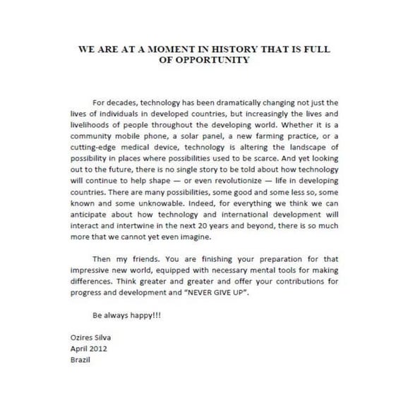 Dr Ozires Silva_Graduation Letter 2012 | PDF