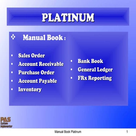 Manual Book Platinum | PPT