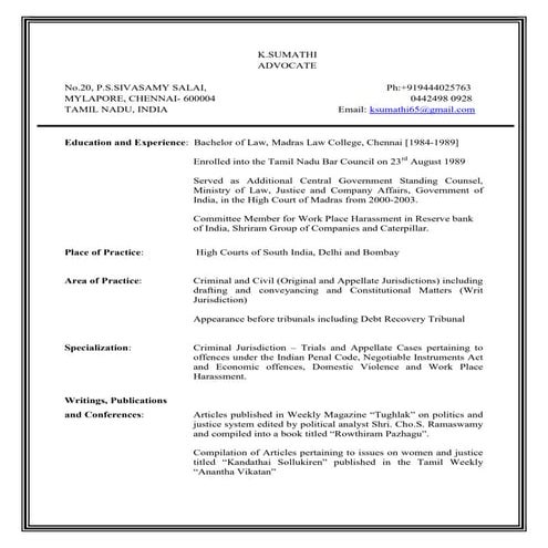 K.Sumathi Resume | PDF