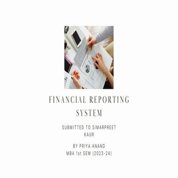 Financial Reporting System, B Com, MBA, Finance | PPT