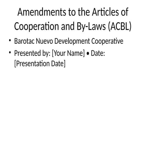 acbl cooperative presentation sample ttt | PPTX